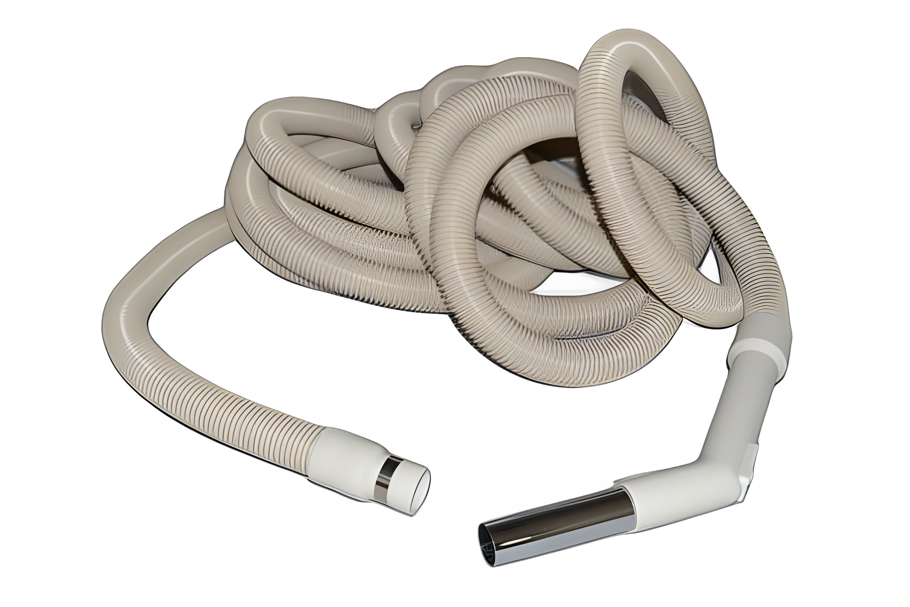 Fit All Central Vac Hose Complete 30ft White Crush Proof #06-1105-06